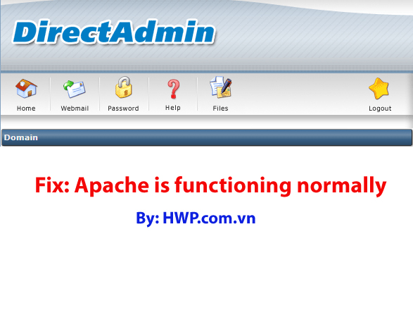 Apache is functioning normally - DirectAdmin 2019